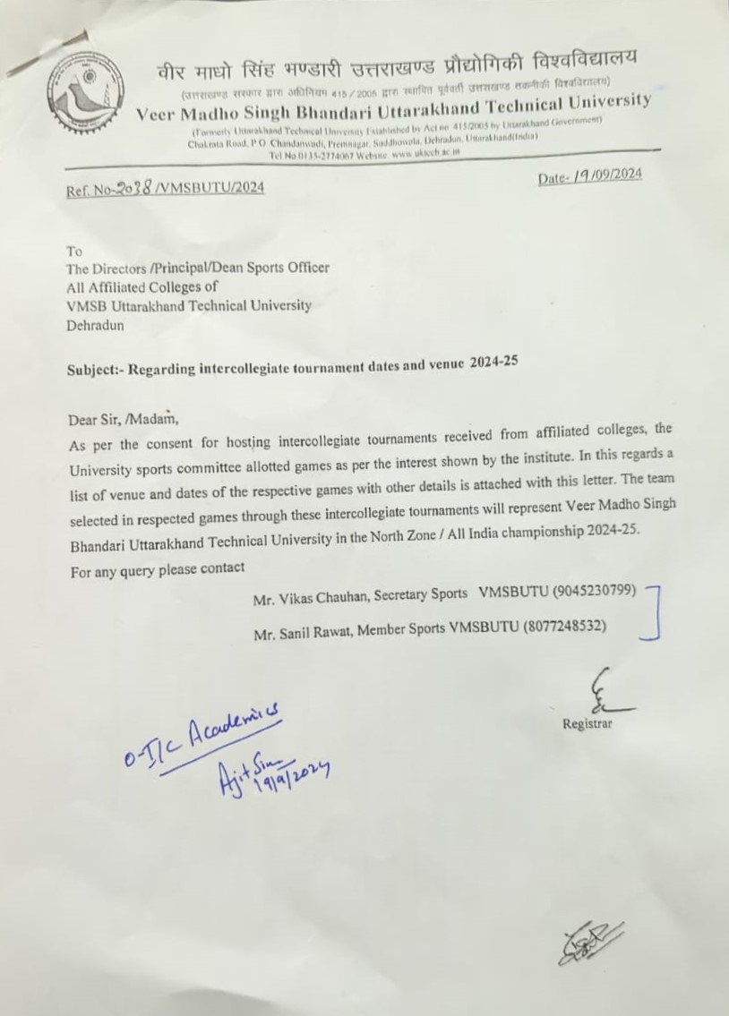 Intercollegiate tournament Dates & Venue 2024-25 - Nanhi Pari Seemant ...